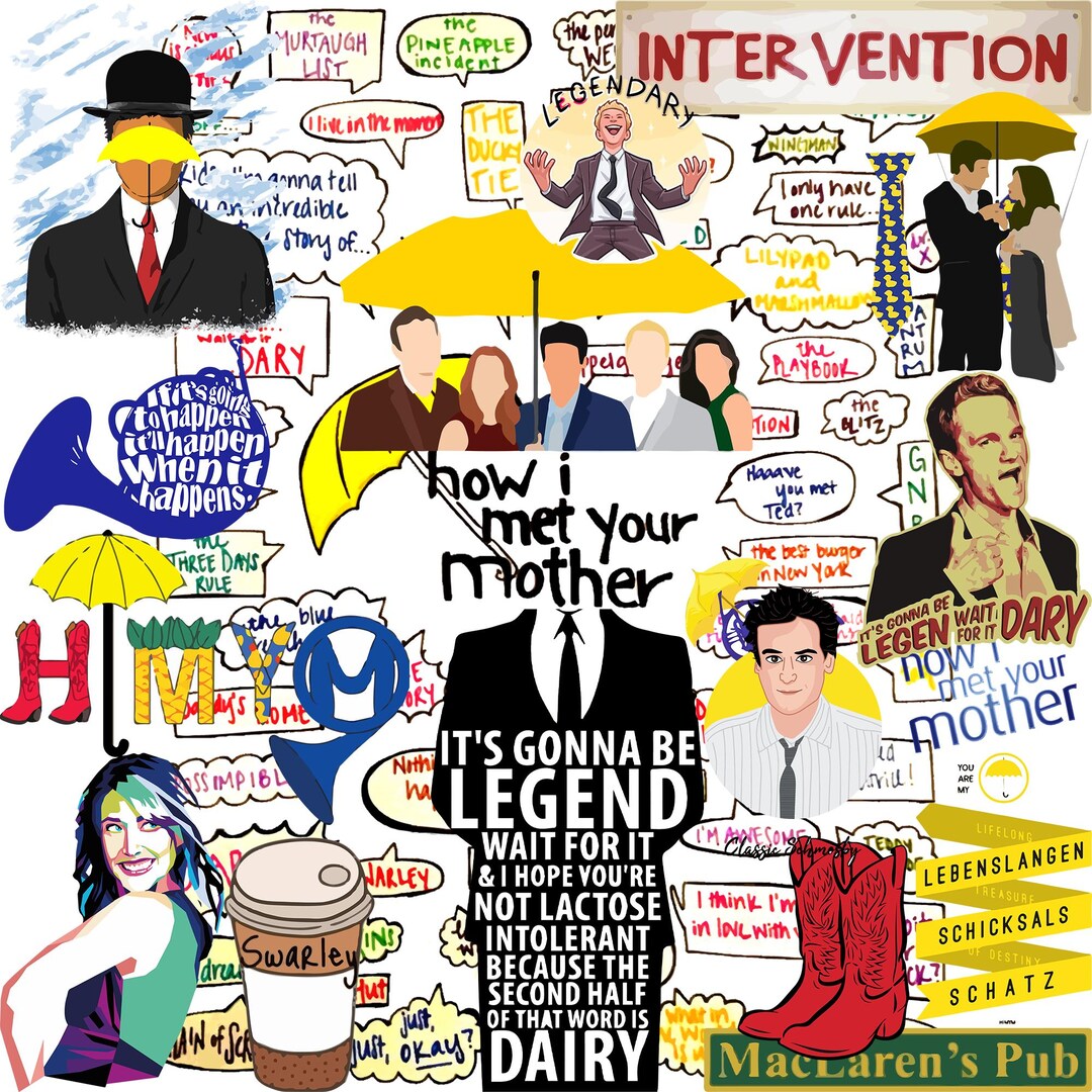 How I Met Your Mother SVG Bundle, Barney Stinson HIMYM, Yellow Umbrella ...
