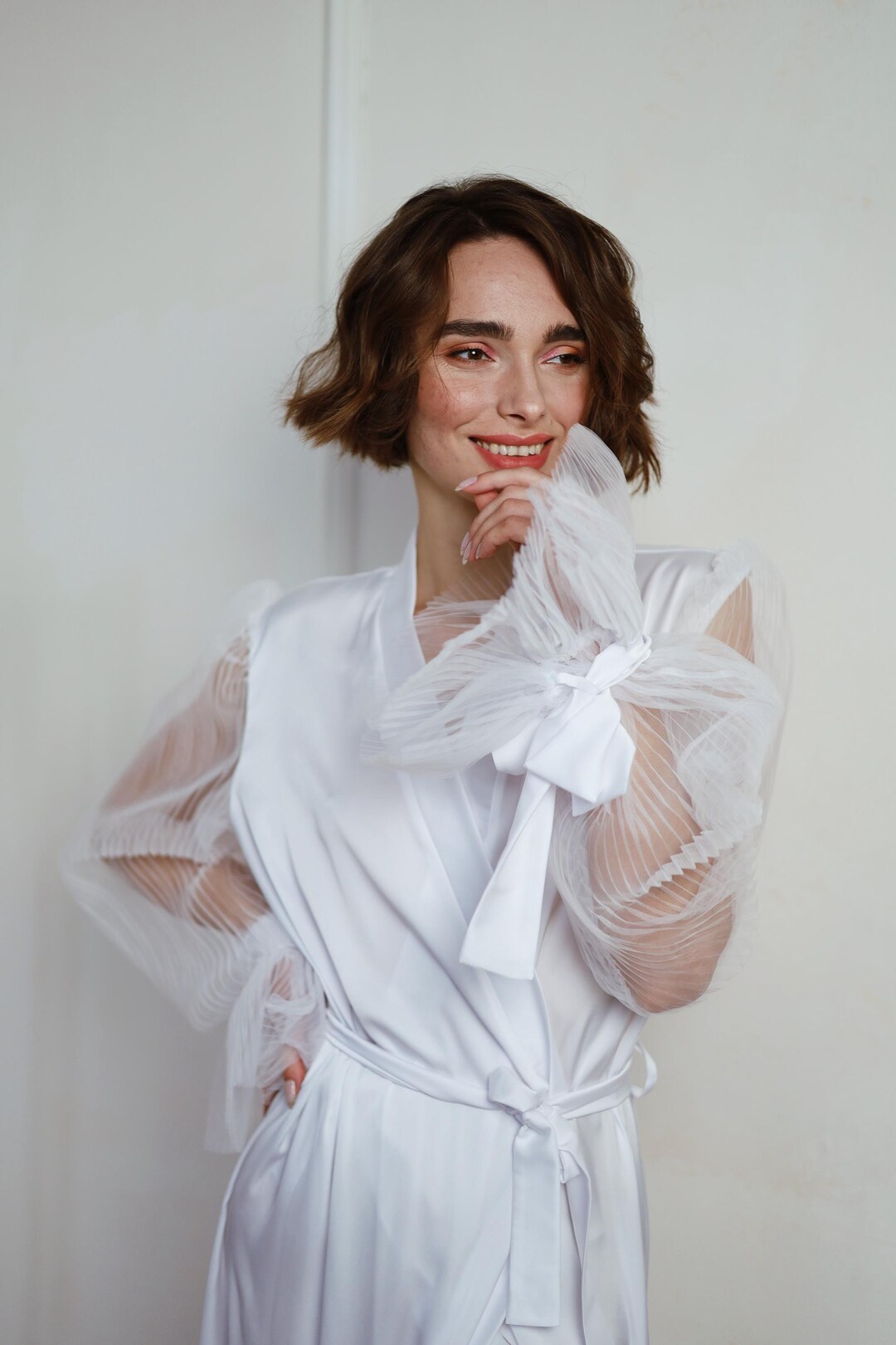 Boundoir White Bridal Robe, Wedding Morning Robe, Designer Robes ...