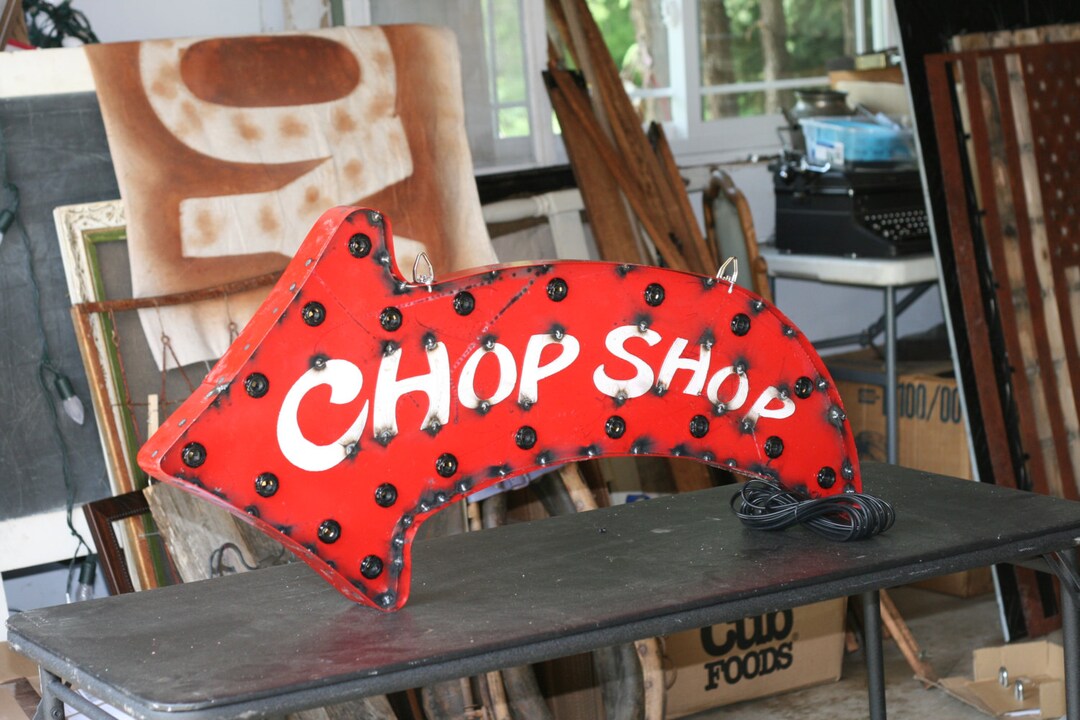 3' Steel Marquee Chop Shop - Customizable - Etsy