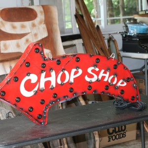 3' Steel Marquee Chop Shop - Customizable - Etsy