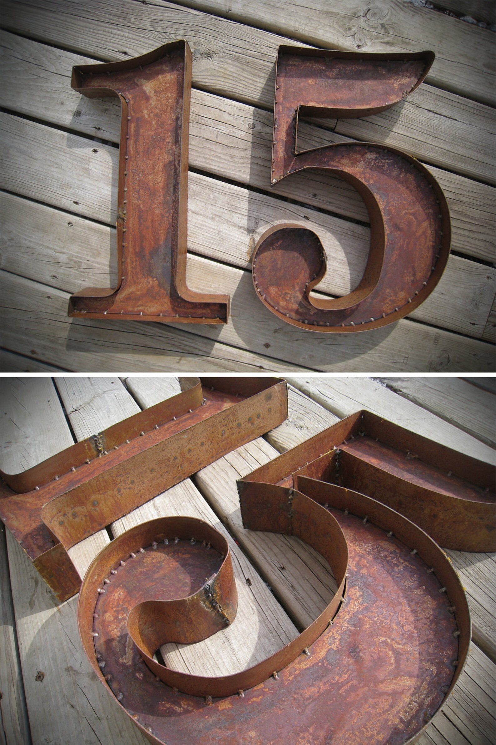 19 Inch PATINA Steel Letters or Numbers - Etsy