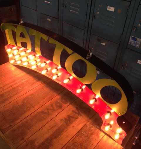 4 Foot Marquee TATTOO Sign - Etsy