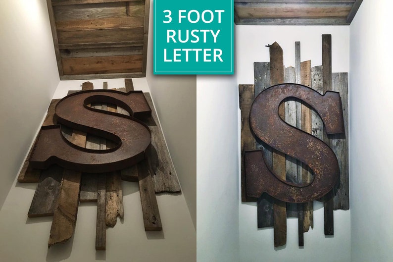 3 Foot Rusty Letter - Etsy