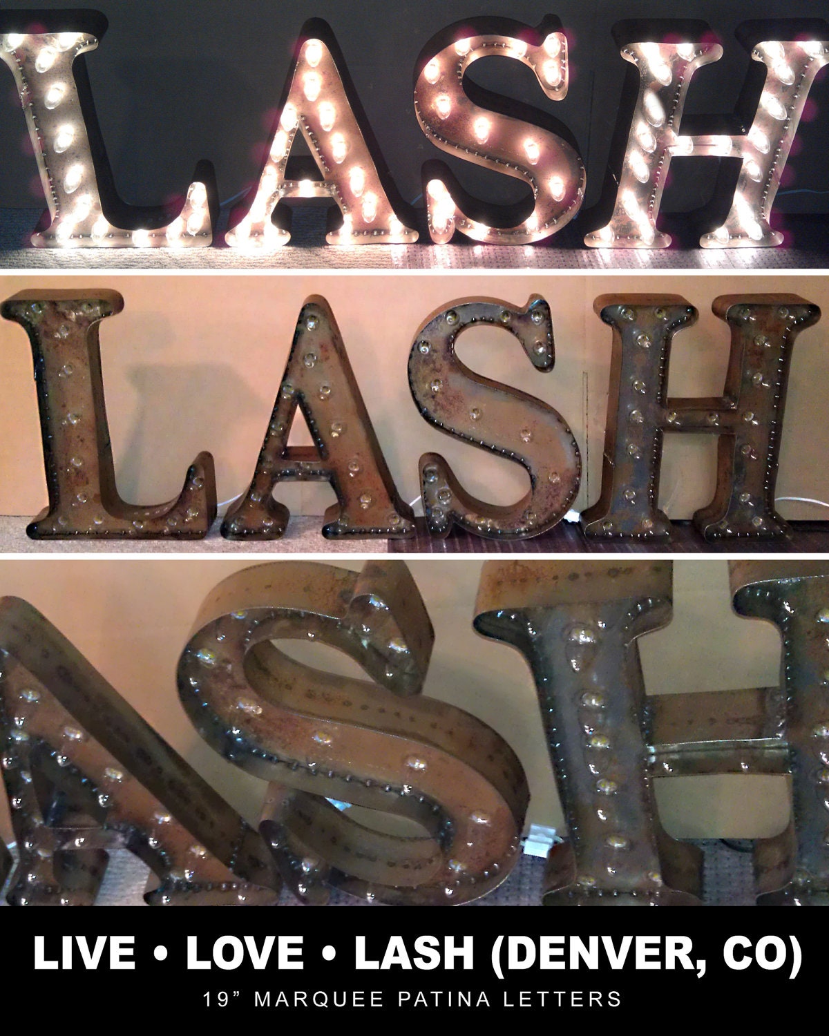 19 Tall Steel Marquee Word - Etsy