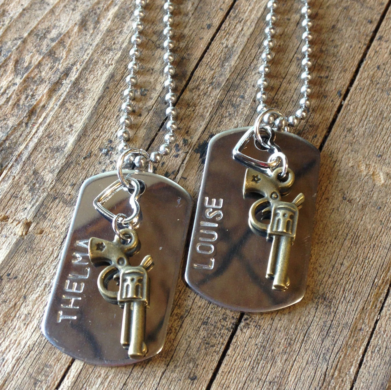 Thelma and Louise Dog Tag Necklace Set - Etsy