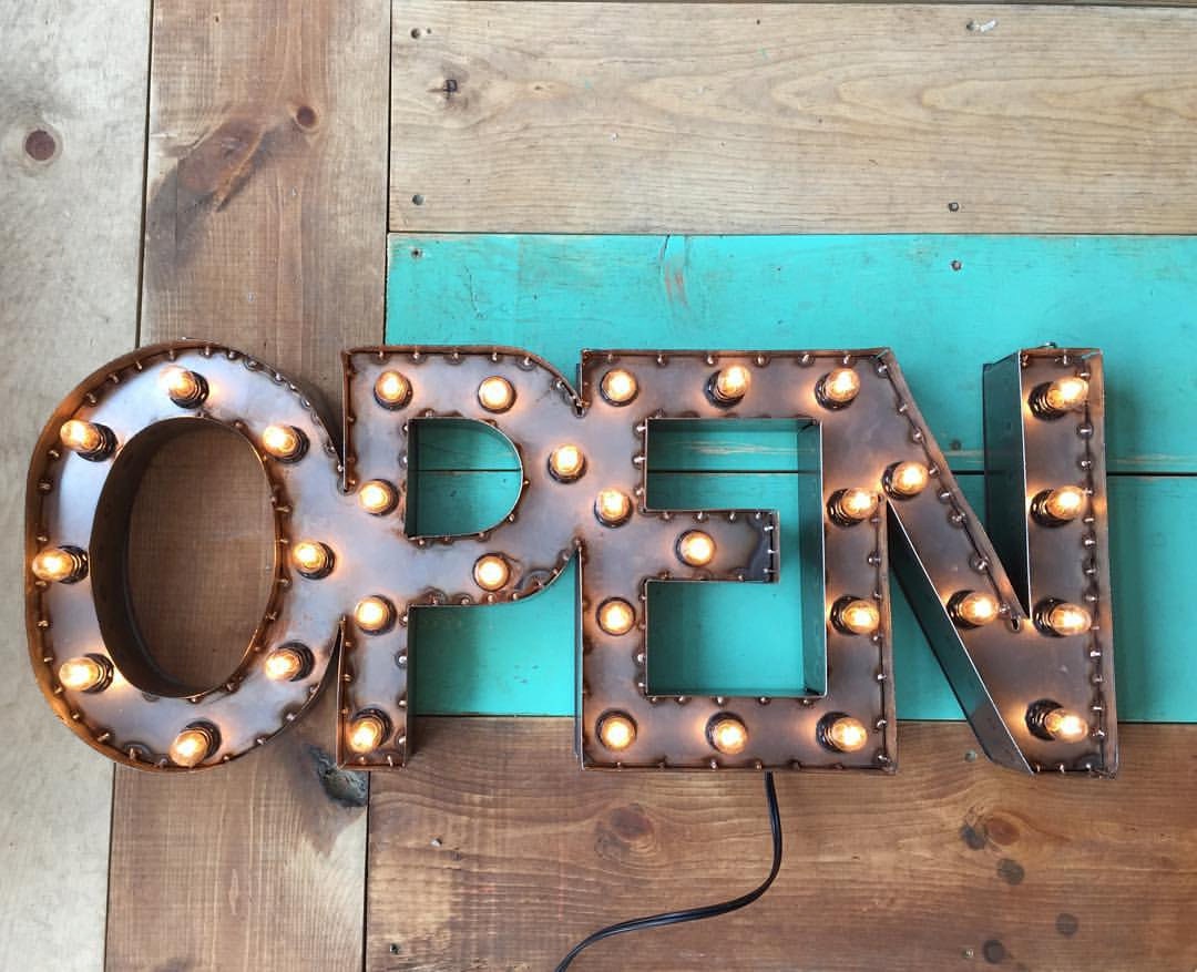 12'x30" Steel Marquee OPEN SIGN With Back, Non-rusty - Etsy