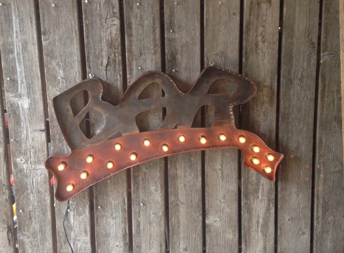 3 Foot Marquee BAR Sign - Etsy