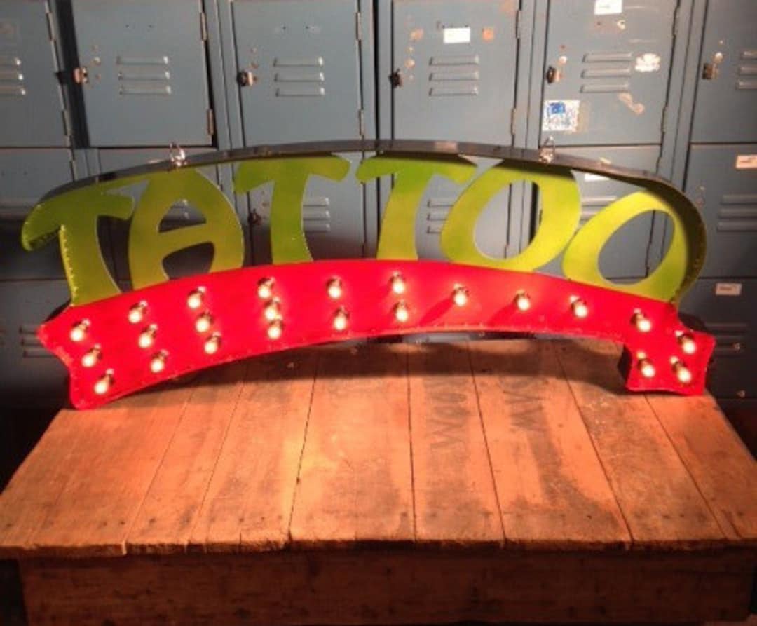 4 Foot Marquee TATTOO Sign - Etsy