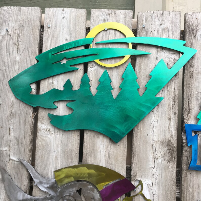 Steel WILD Sign With Translucent Paint | Etsy