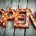 18" X 45" Wide Steel Marquee OPEN SIGN With Back - Etsy