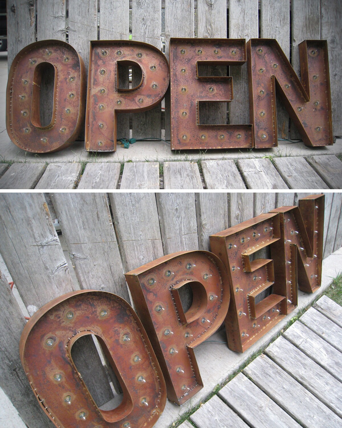 19 Tall OPEN LETTERS Marquee Lights With Patina - Etsy