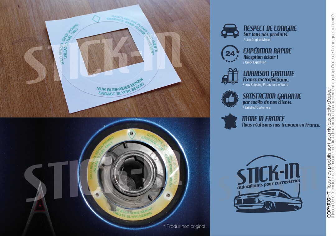 Fuel Tank Inlet Sticker Decal for Renault Clio Williams Phase 1 & Clio ...