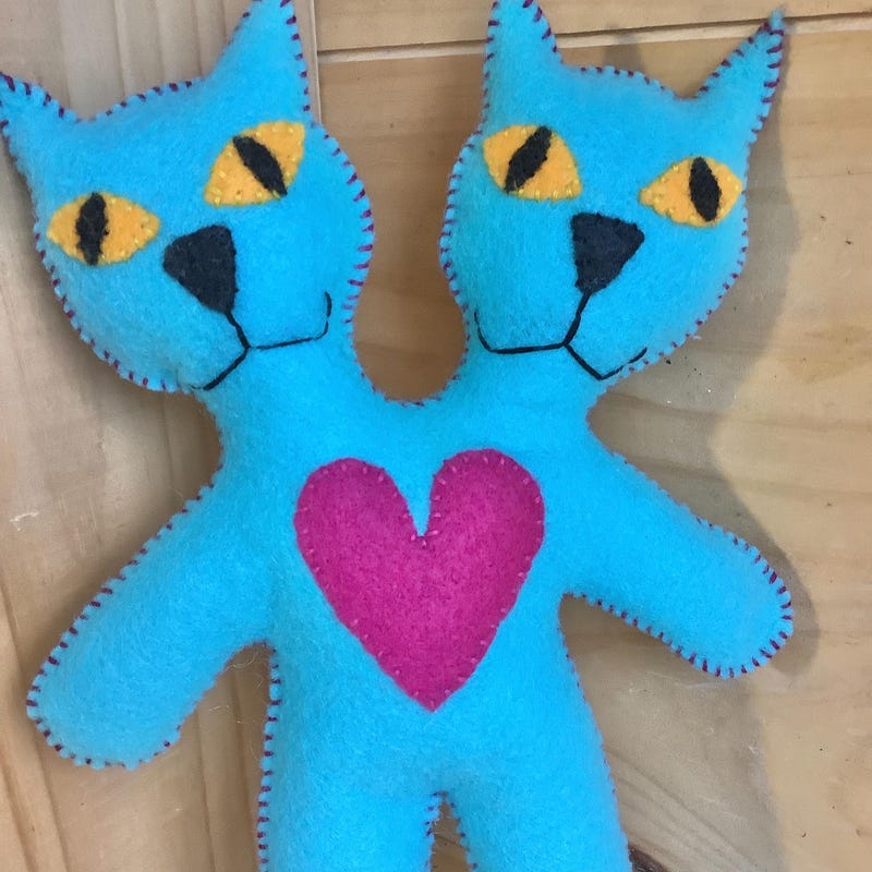 Two Headed Cat - Etsy
