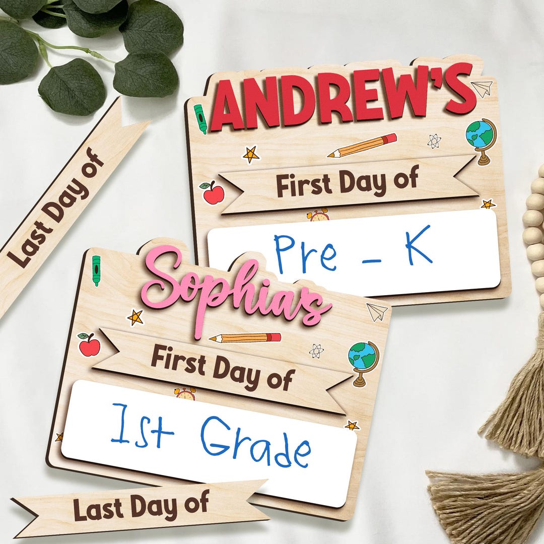 Personalized First Day of School Sign, First Day of School Board ...