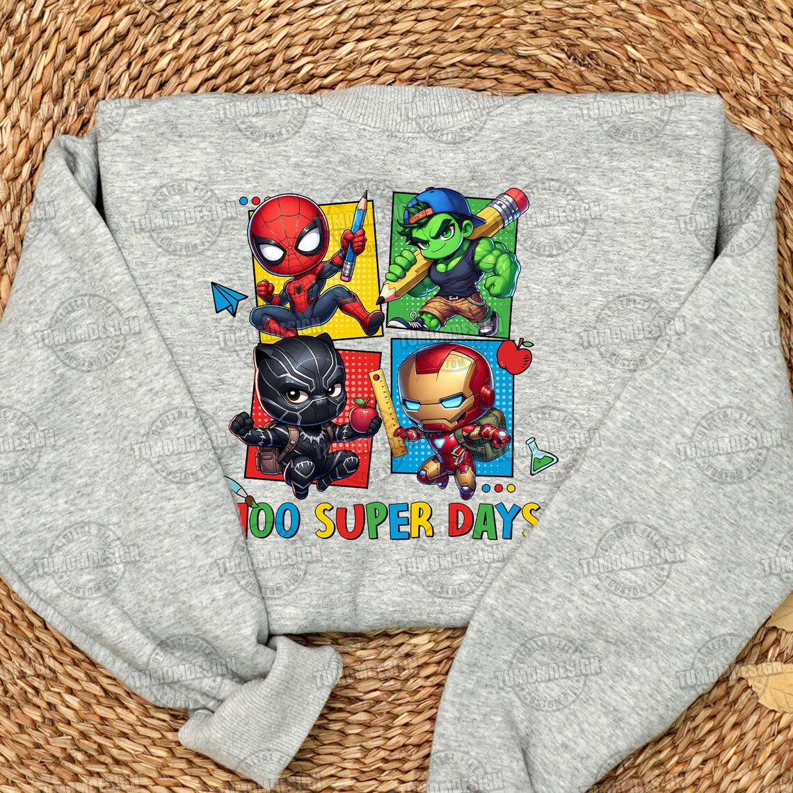 Superhero 100 Days of School PNG, School 100th Day Cartoon Shirt Png ...