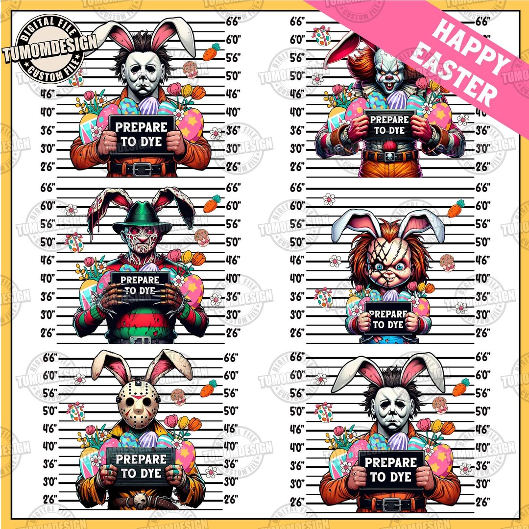 Prepare to Dye Killer Easter Chibi Png Bundle, Horror Movie Png, Retro ...