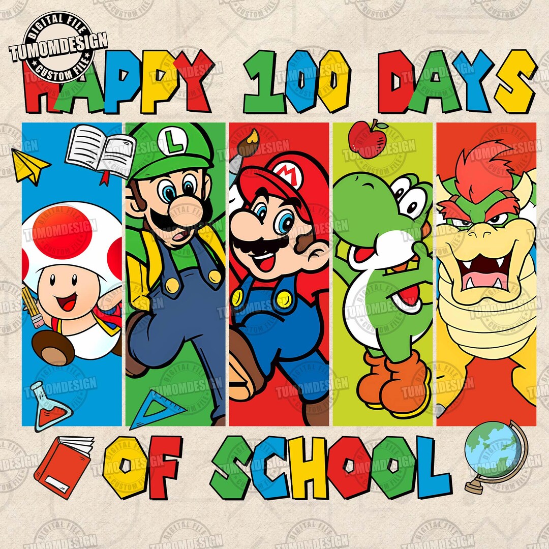 Happy 100 Days of School Png, Cartoon School Png, 100 Days Bruh Png ...
