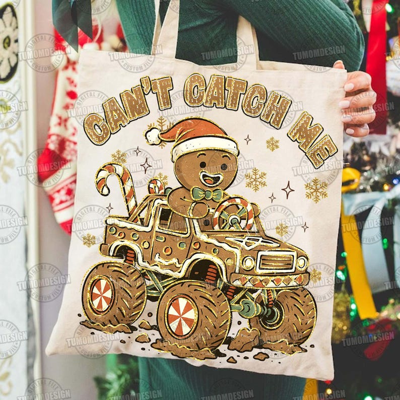 Gingerbread Man Monster Truck Png, Christmas Png, Funny Retro Christmas ...