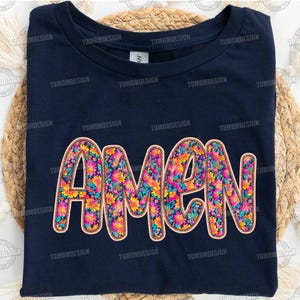 Retro Amen Png, Floral Glitter Amen PNG, Preppy Easter Png, Amen Png ...