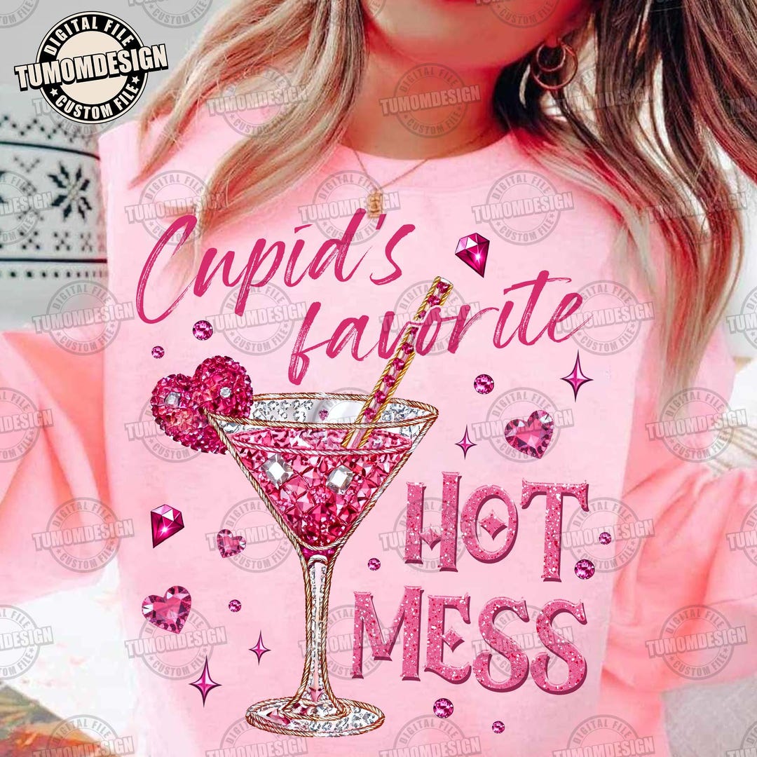 Cupid's Hot Mess PNG, Glitter Valentines Martini Png, Valentine Drink ...