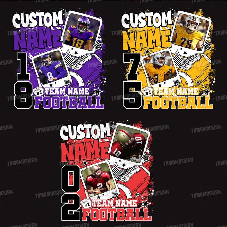 CUSTOM Canva Template Fall Football Photo Insert Png Bundle, Football ...