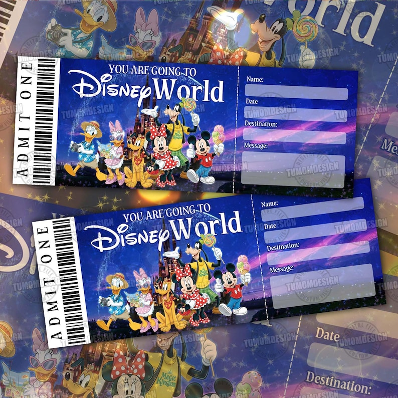 Editable Canva Template Ticket, Surprise Reveal Ticket Gift, Family ...