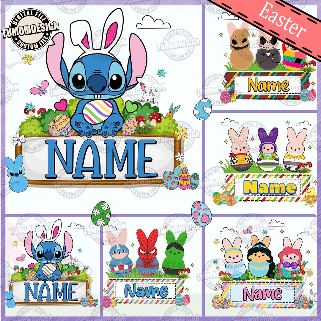 5+ CUSTOM Easter Name Peeps Png Bundle, Superhero Kid Name Peeps Easter ...