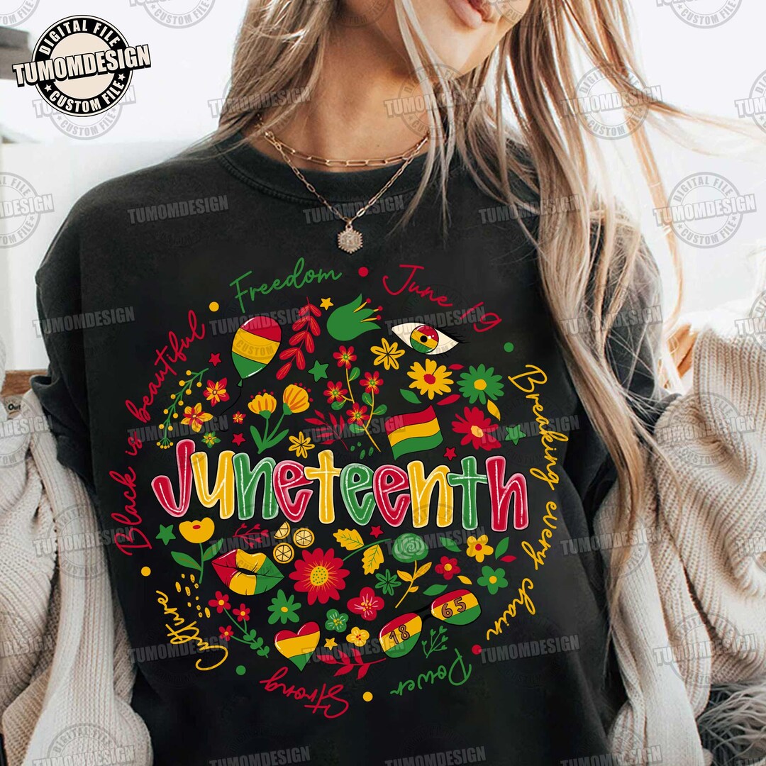 Juneteenth Boho Flowers Png, Juneteenth PNG, African American Png, 1865 ...