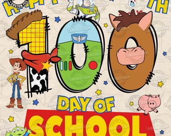 Happy 100 Days of School Png, 100 Days of School Cartoon Png, Toy ...