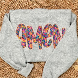 Retro Amen Png, Floral Glitter Amen PNG, Preppy Easter Png, Amen Png ...