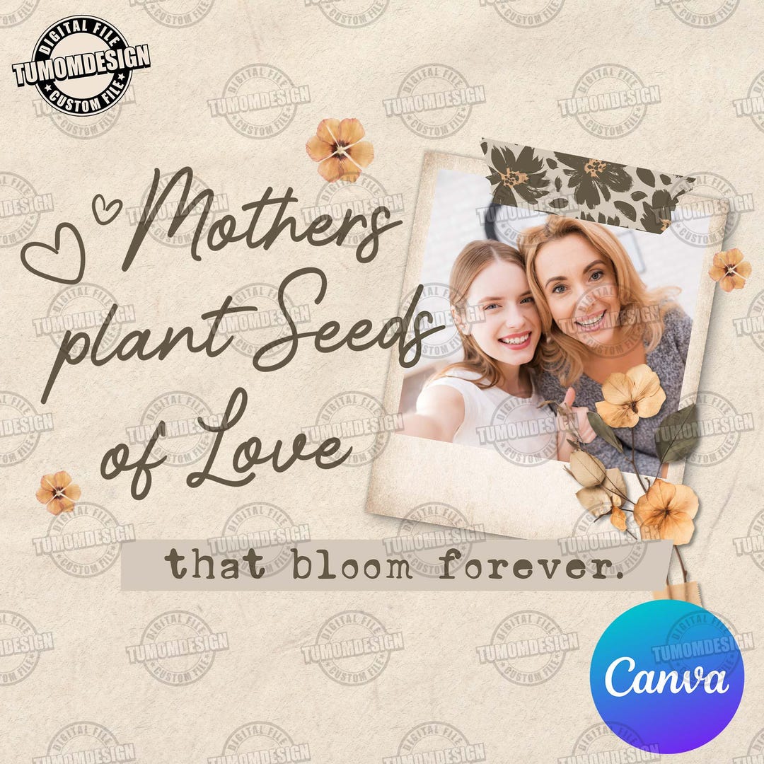 Mother's Day Canva Template, Custom Mom Canva Frame, Mothers Plant ...