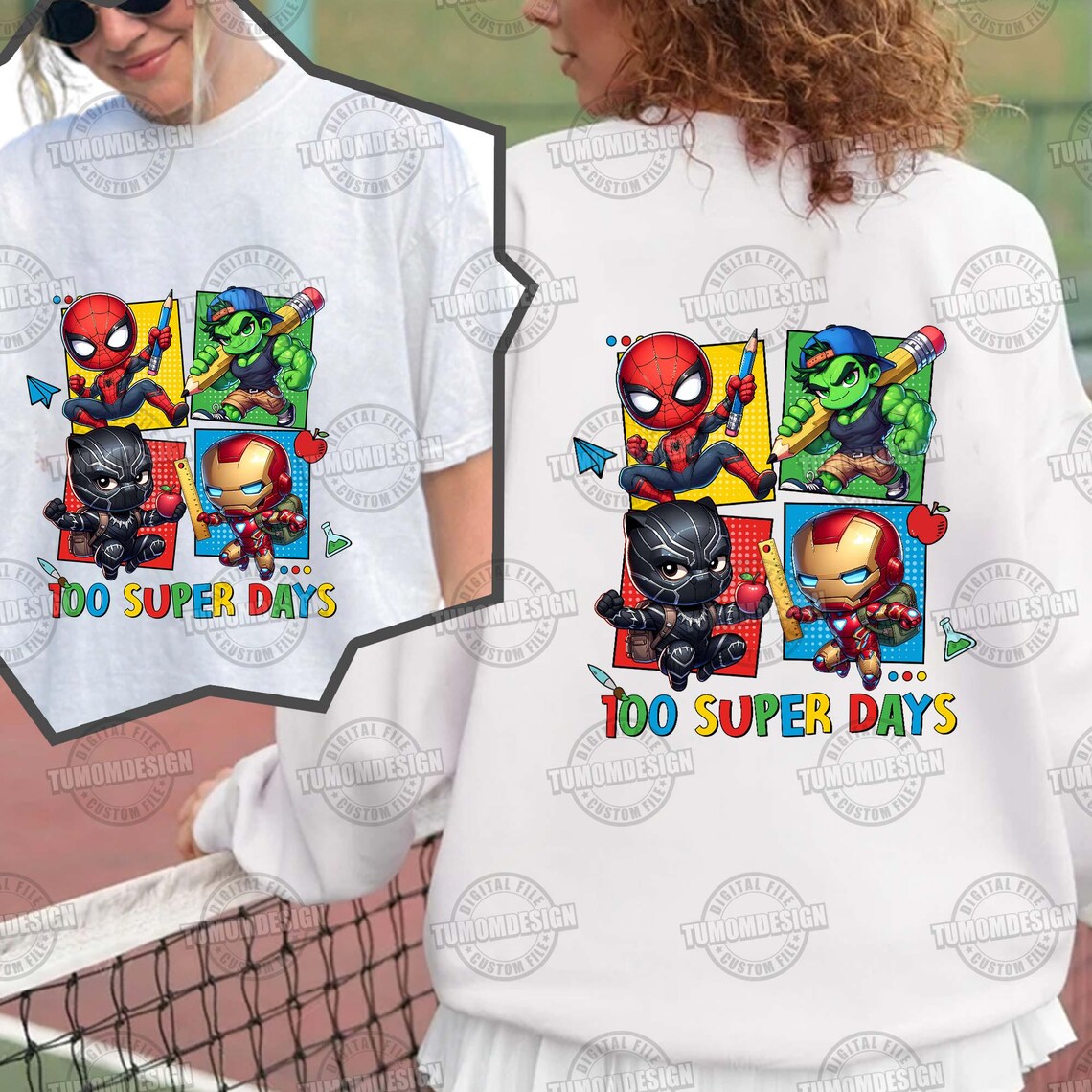 Superhero 100 Days of School PNG, School 100th Day Cartoon Shirt Png ...