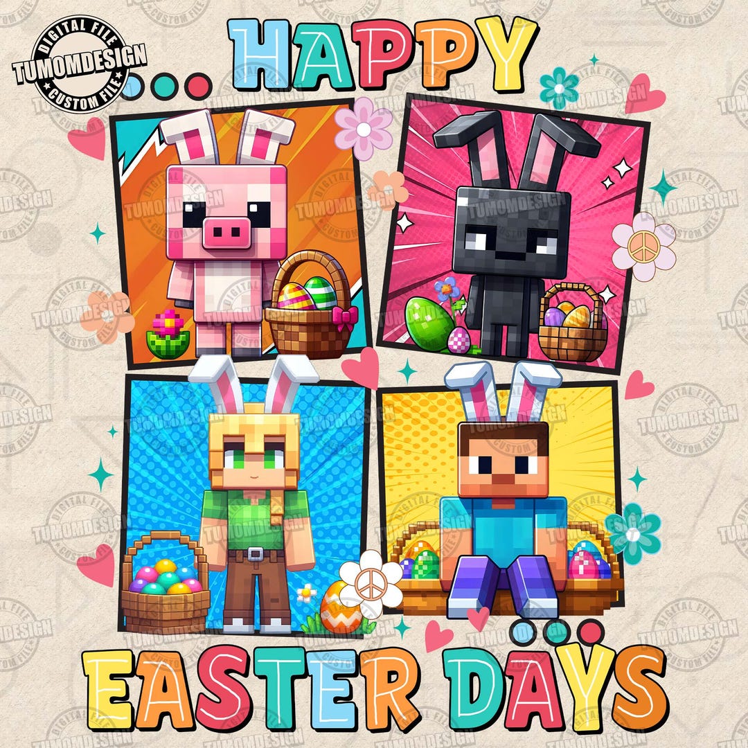 Character Easter Png, Boys Mining Easter Png, Retro Easter Png, Cartoon ...