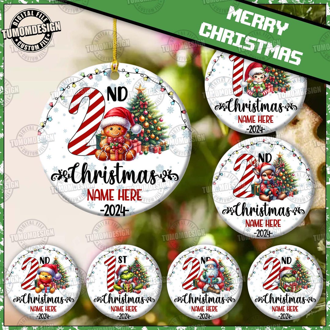 Personalized My 2nd Christmas Ornament Png, Baby Christmas Ornament ...