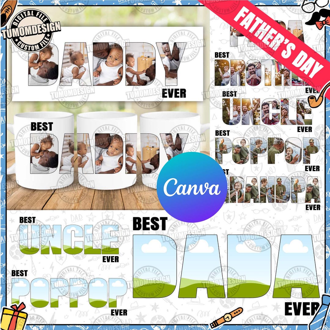 Customize Daddy Dad Mug Canva Template, Happy Father’s Day 11oz Png ...