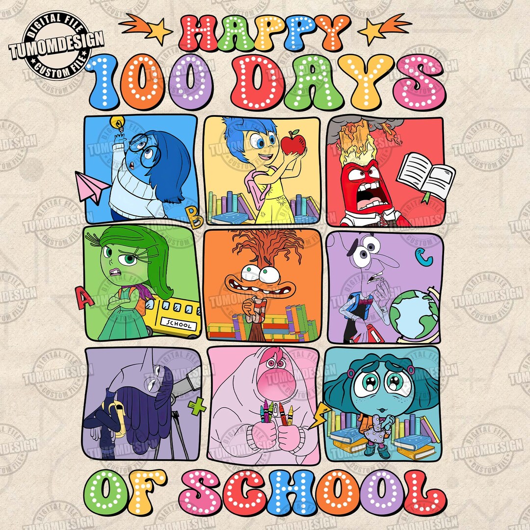 100 Days of School Png, Cartoon Movie 100 Days Png, 100 Days of School ...