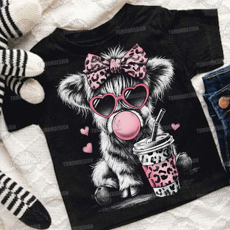 Valentine Highland Cow Png, Valentine's Day Highland Cow PNG, Halftone ...