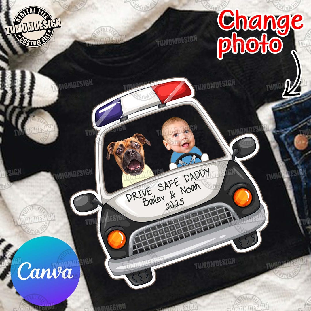 Father's Day Gift for Police Png Canva, Police Officer Picture Frame ...