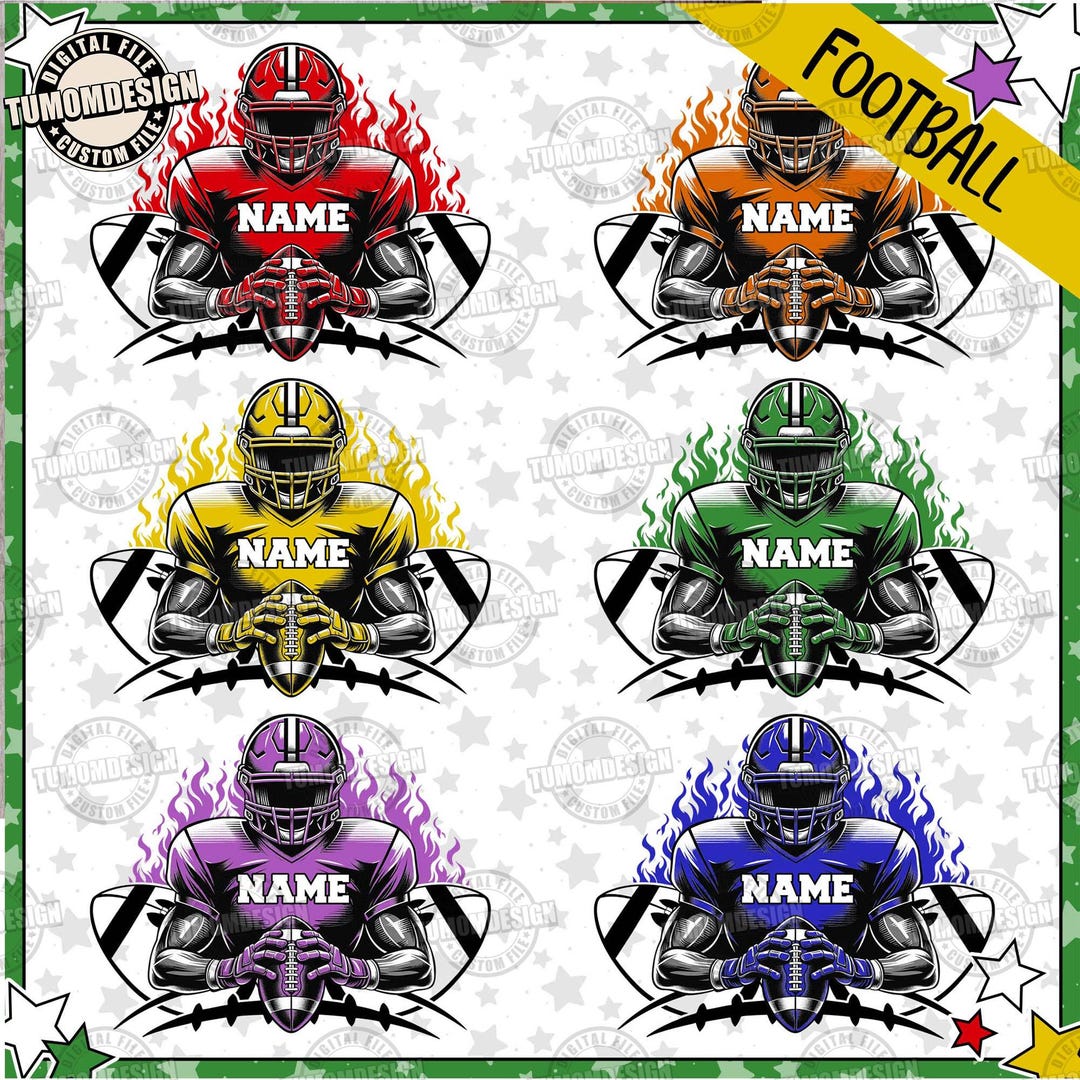 Custom Football Png Bundle, Football Team Png, Retro Sports ...