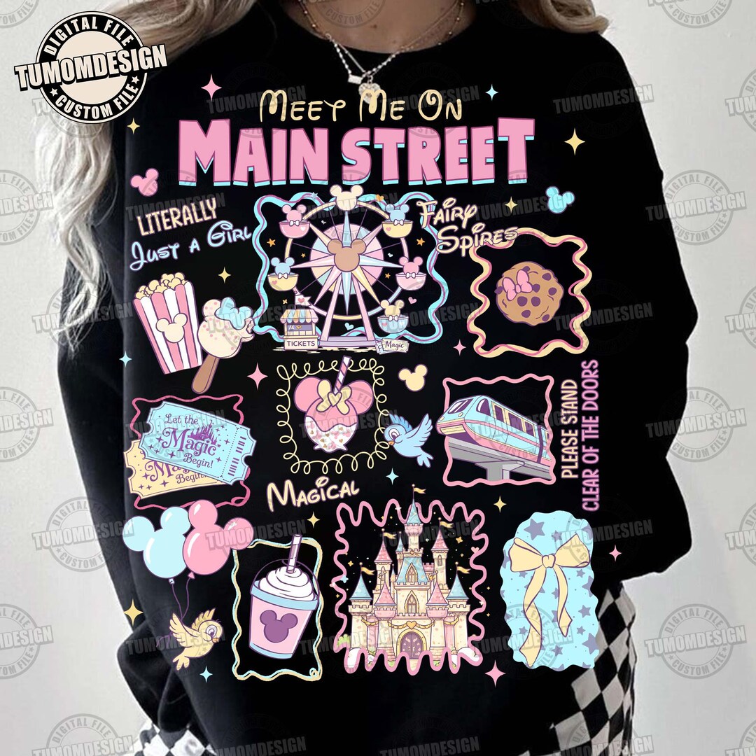 Magical Cartoon Stamps PNG, Meet Me on Main Street PNG, Family Trip ...