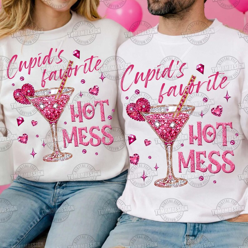 Cupid's Hot Mess PNG, Glitter Valentines Martini Png, Valentine Drink ...