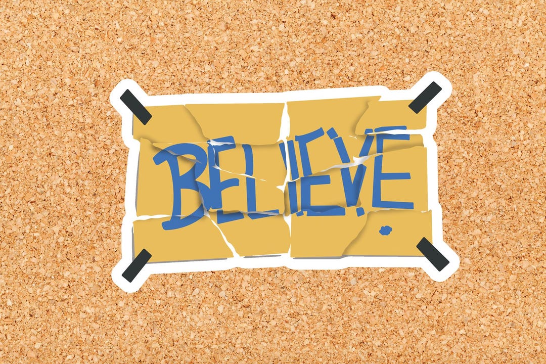 Ripped Believe Sticker, Ripped Inspirational Lasso Sticker ...