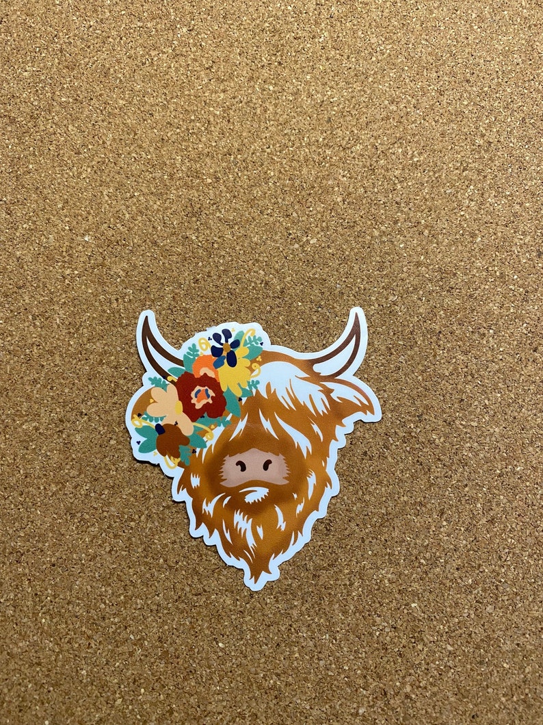Highland Cow Sticker Highland Cow Decal Fancy Cow - Etsy