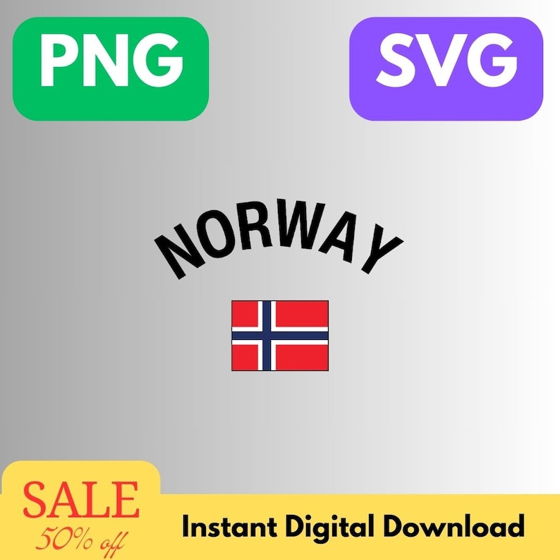Minimalist Norwegian Flag SVG PNG Patriotic Norway Flag Clipart ...
