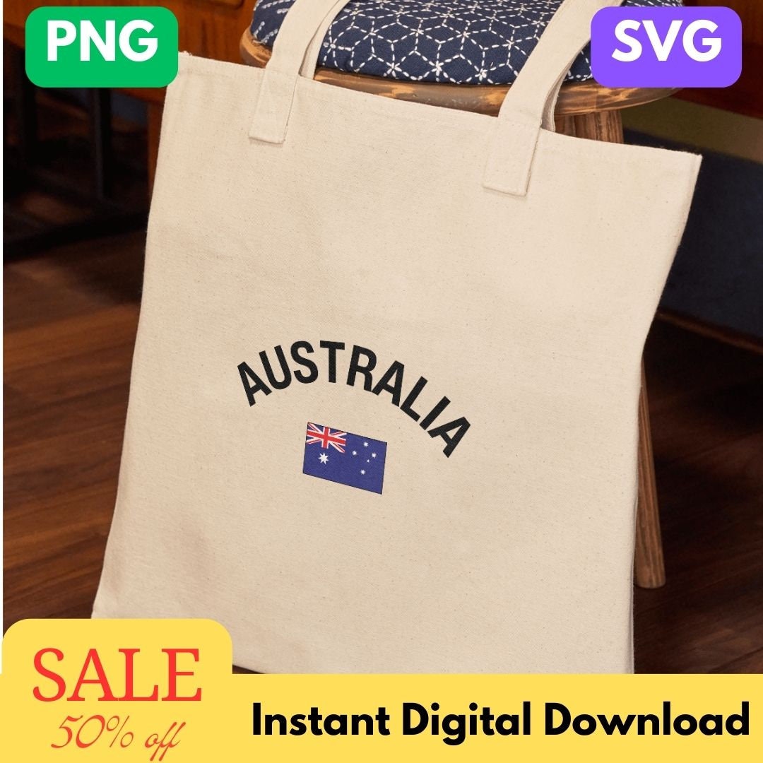 Minimalist Aussie Flag SVG PNG Australia Flag Clipart & Cricut Files ...
