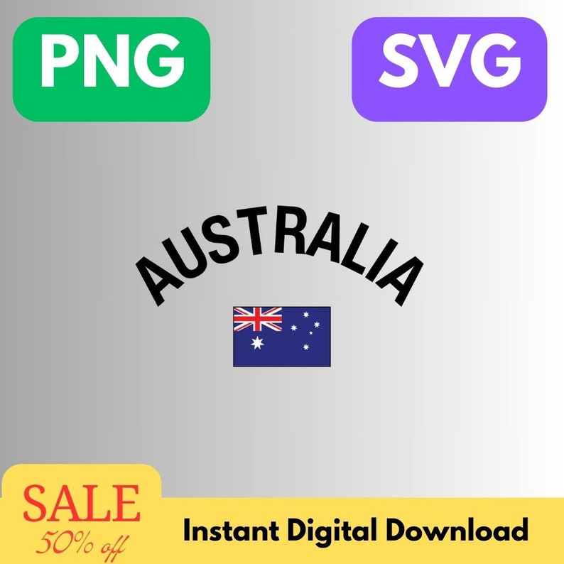 Minimalist Aussie Flag SVG PNG Australia Flag Clipart & Cricut Files ...