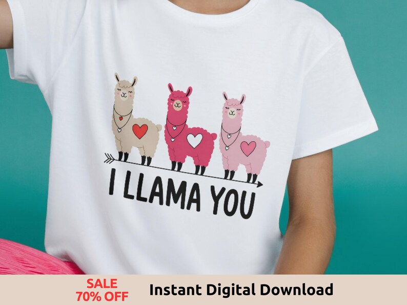 I Llama You PNG Sublimation, Cute Llama Clipart for Valentine's Day ...