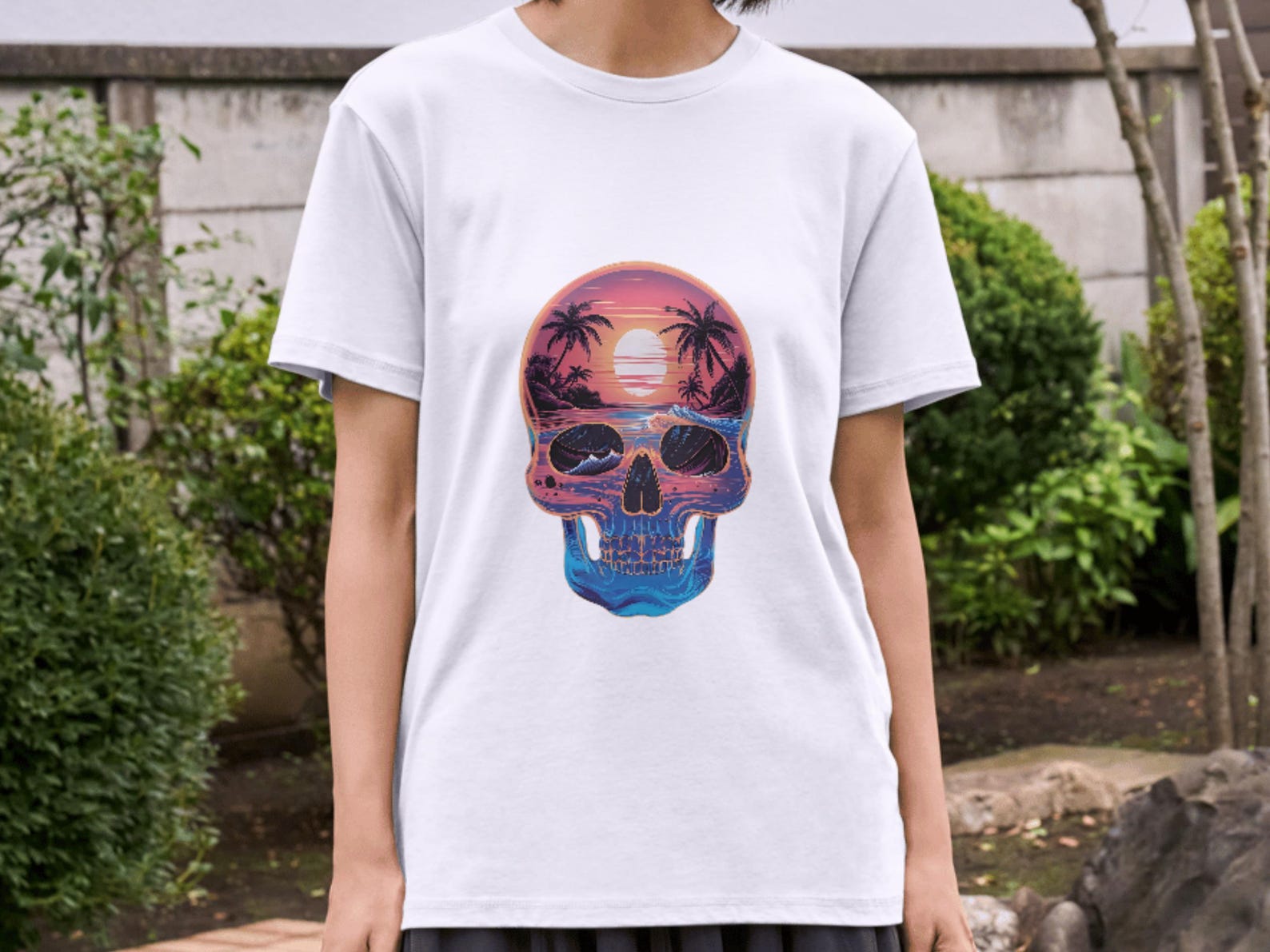 Tropical Beach Skull PNG | Skeleton Design | Sublimation Design ...