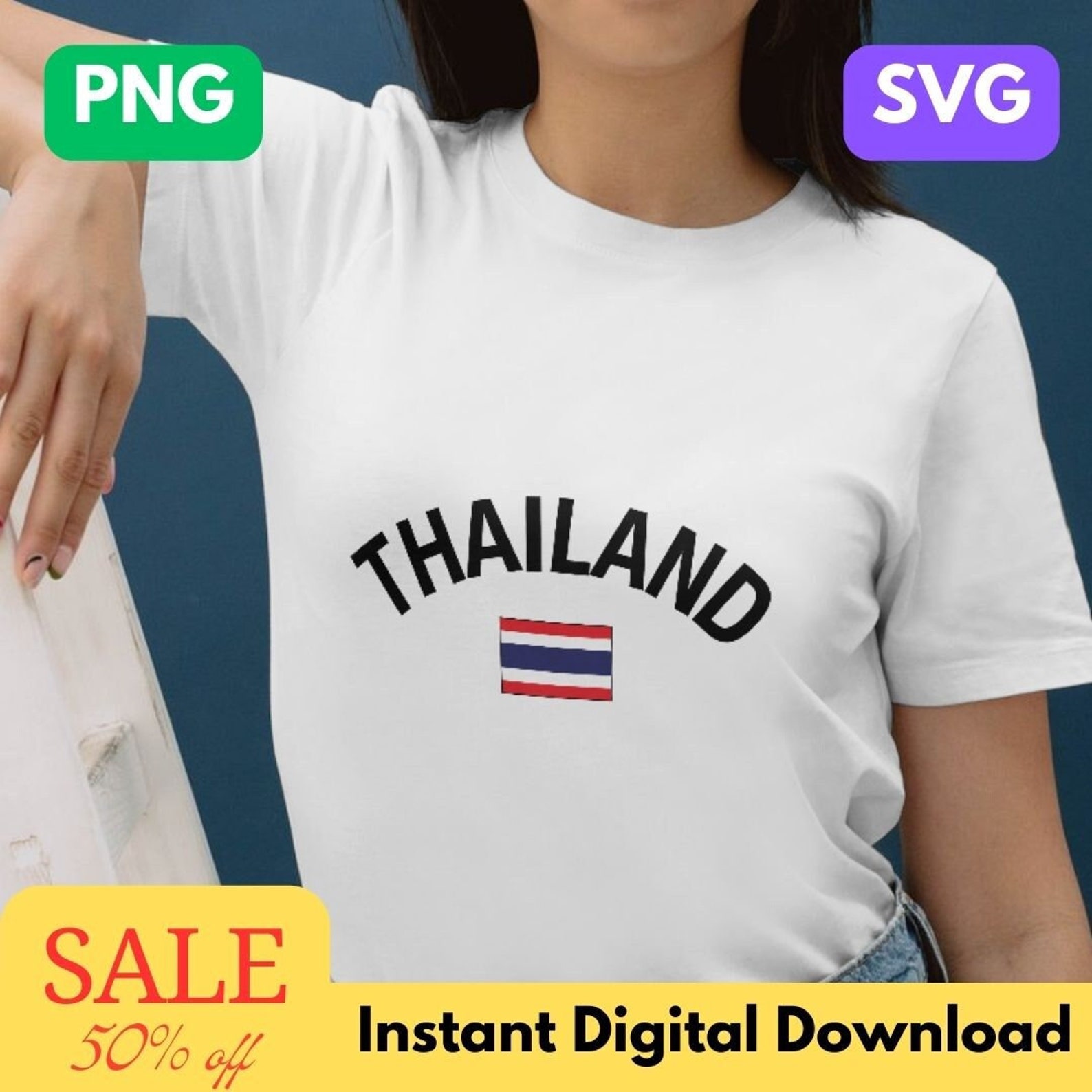 Minimalist Thai Flag SVG PNG Thailand Flag Clipart & Cricut Files, Thai ...