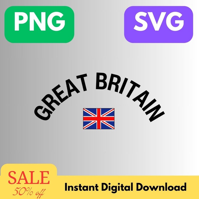 Minimalist British Flag SVG PNG Great Britain Flag Clipart & Cricut ...
